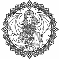 Daenerys Targaryen With Her Dragons In Lys Make It... Coloring Page