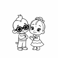 Upin And Ipin Coloring Page