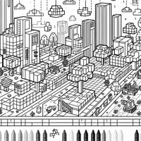 Minecraft Game Coloring Page