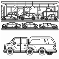 Car Dealership Chevrolet Coloring Page