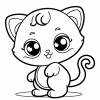 Playful Cat Coloring Page