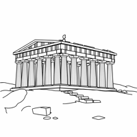 Parthenon Temple On The Acropolis In Athens Coloring Page