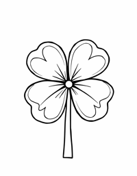 St Patricks Day FourLeaf Clover Coloring Page