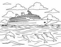 Cruise Ship Coloring Page