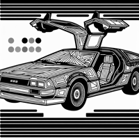 DeLorean DMC12 With Open Doors Coloring Page