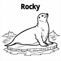 The Words Rocky On The Top Of Page Sea Ice Habitat... Coloring Page