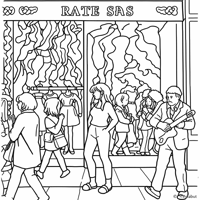 A Beautiful Girl Outside The Dior Store Looking At... Coloring Page