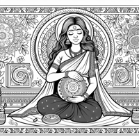 Create A Simple Black And White Outline Coloring... Coloring Page
