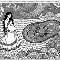 Create A Simple Black And White Outline Coloring... Coloring Page