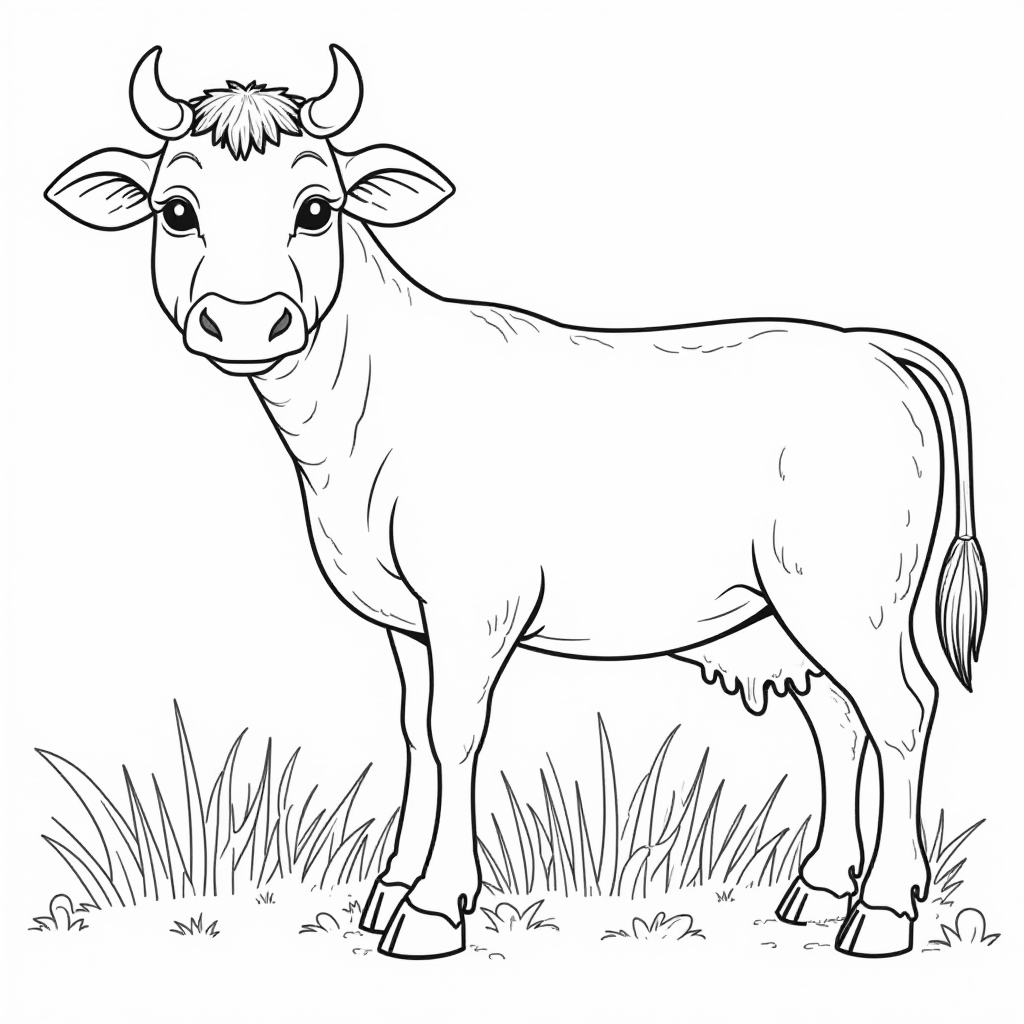 Cute Farm Animals Coloring Page For Toddlers Cow... Coloring Page