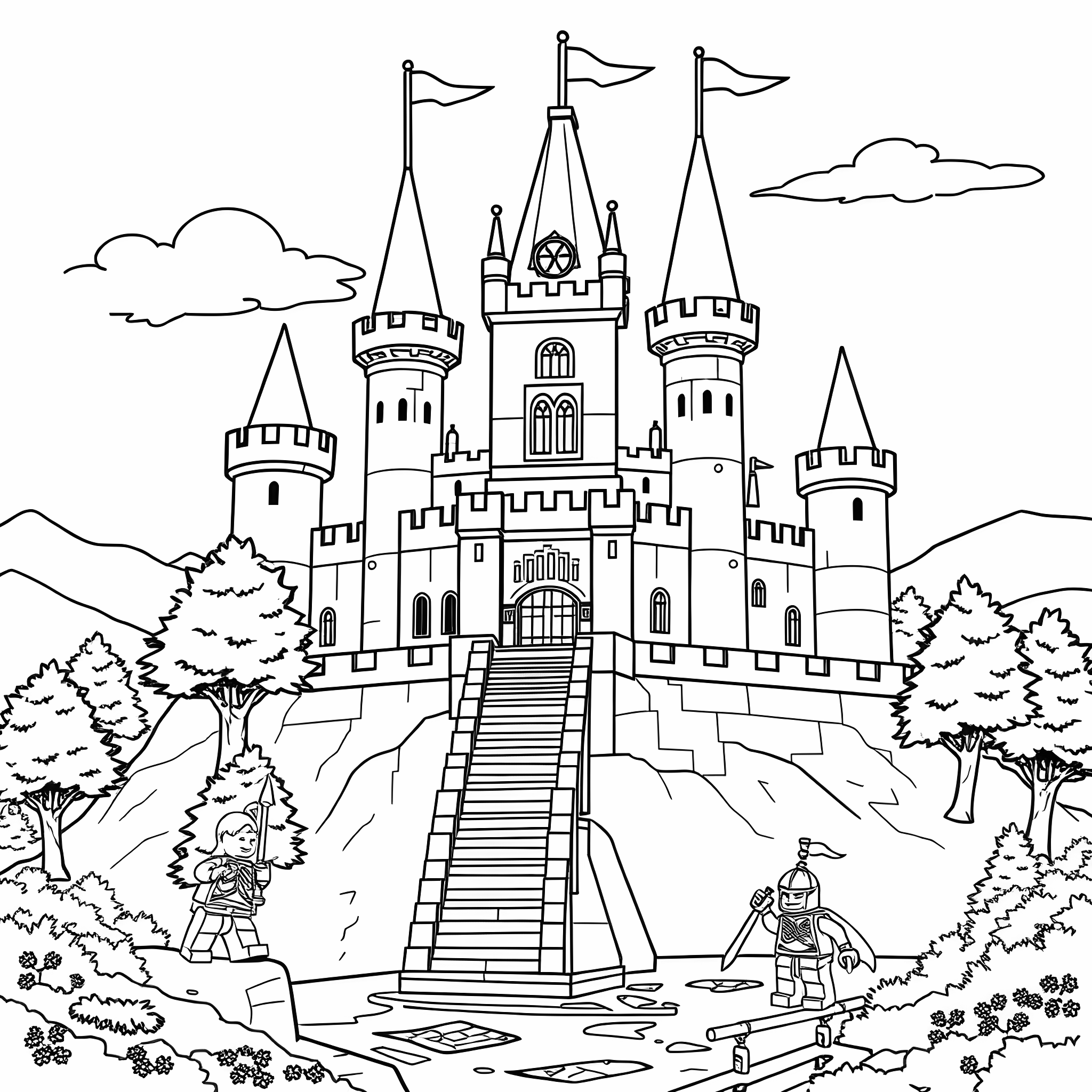 Lego Castle Coloring Page | Free Printable