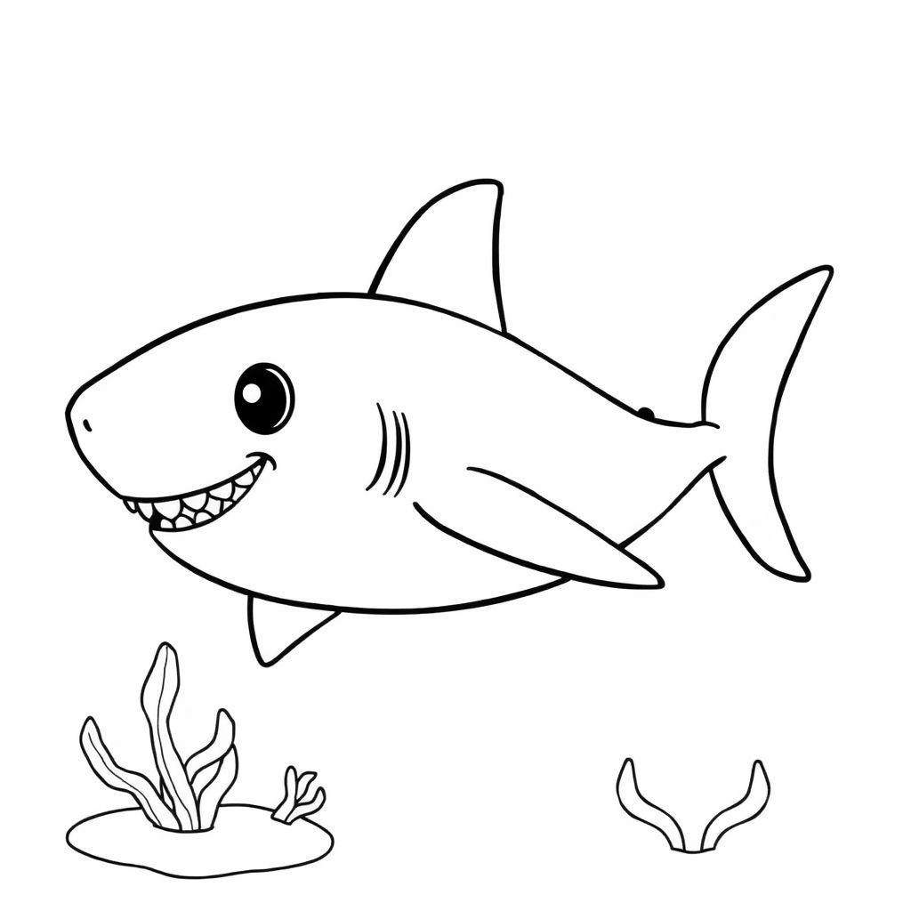 Shark Family Coloring Page