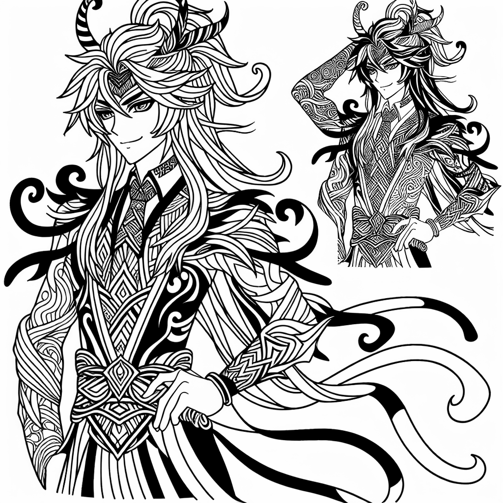 I Want Tengen Uzui From Demon Slayer As A Demon... Coloring Page