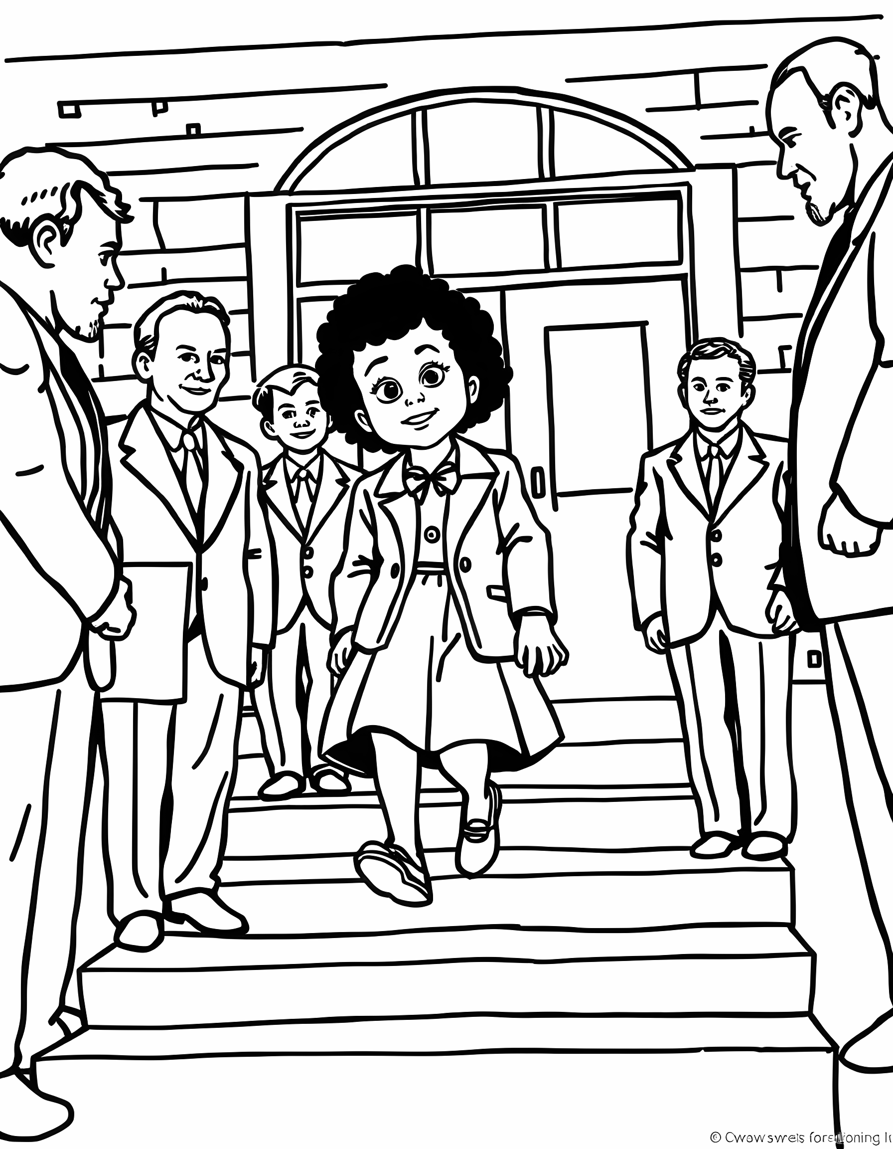 Black History Coloring Page With Ruby Bridges As A... Coloring Page