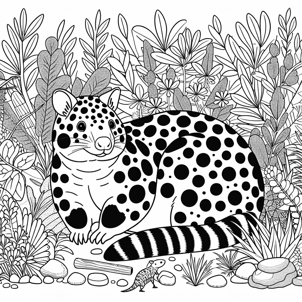 Quoll In The Bush Coloring Page