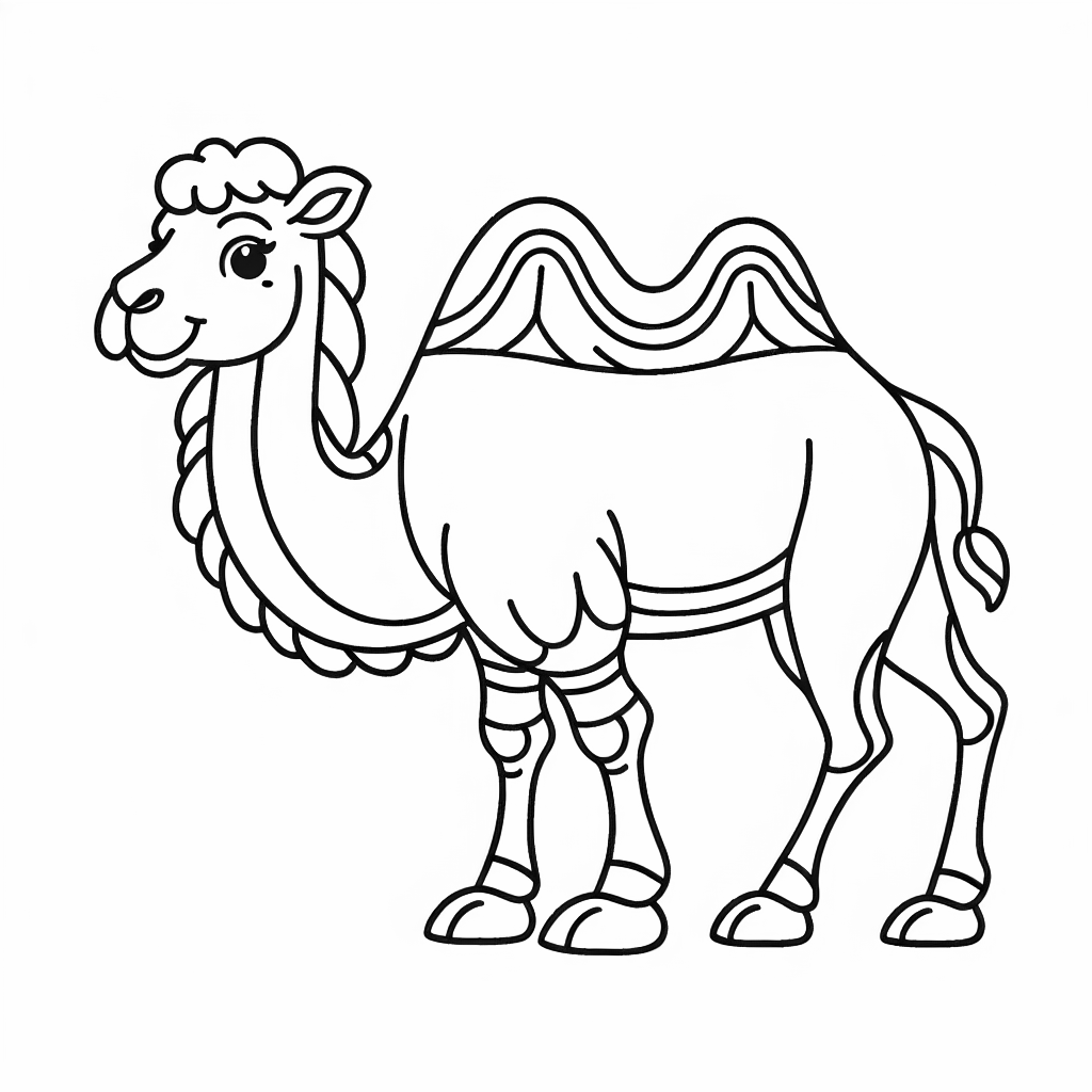 A Simple Camel No Background Just The Necessary... Coloring Page