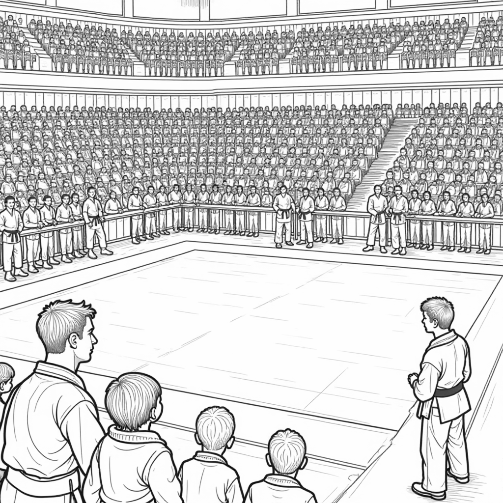 Karate Tournament Coloring Page