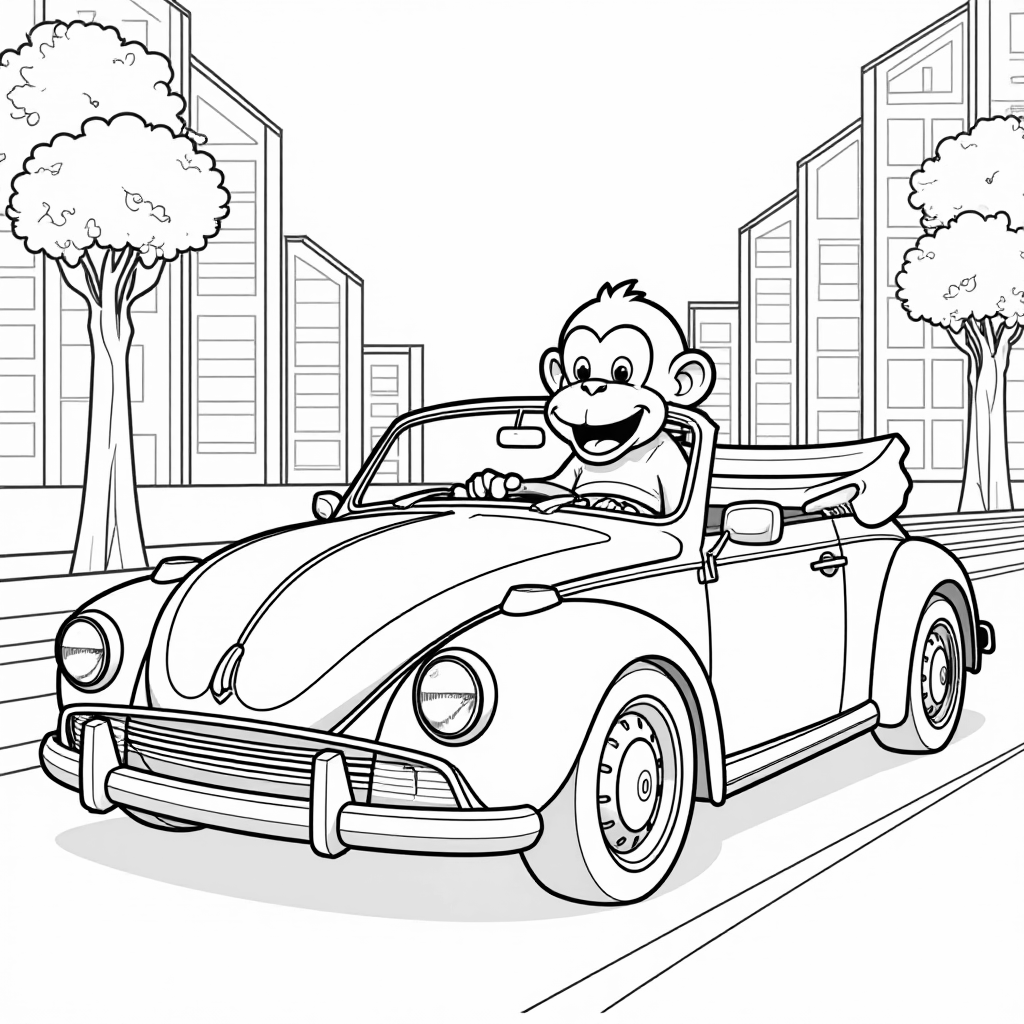 A Convertible Car With A Big Spoiler On The Rear... Coloring Page
