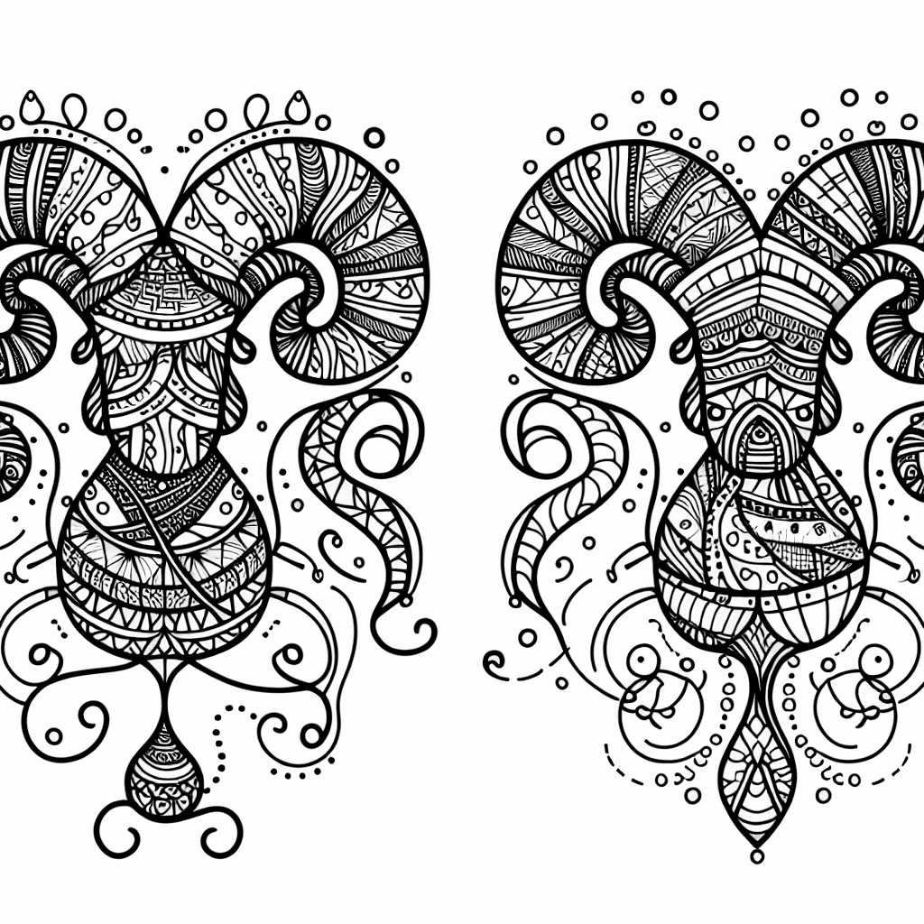 The Zodiacal Sign Aries Coloring Page