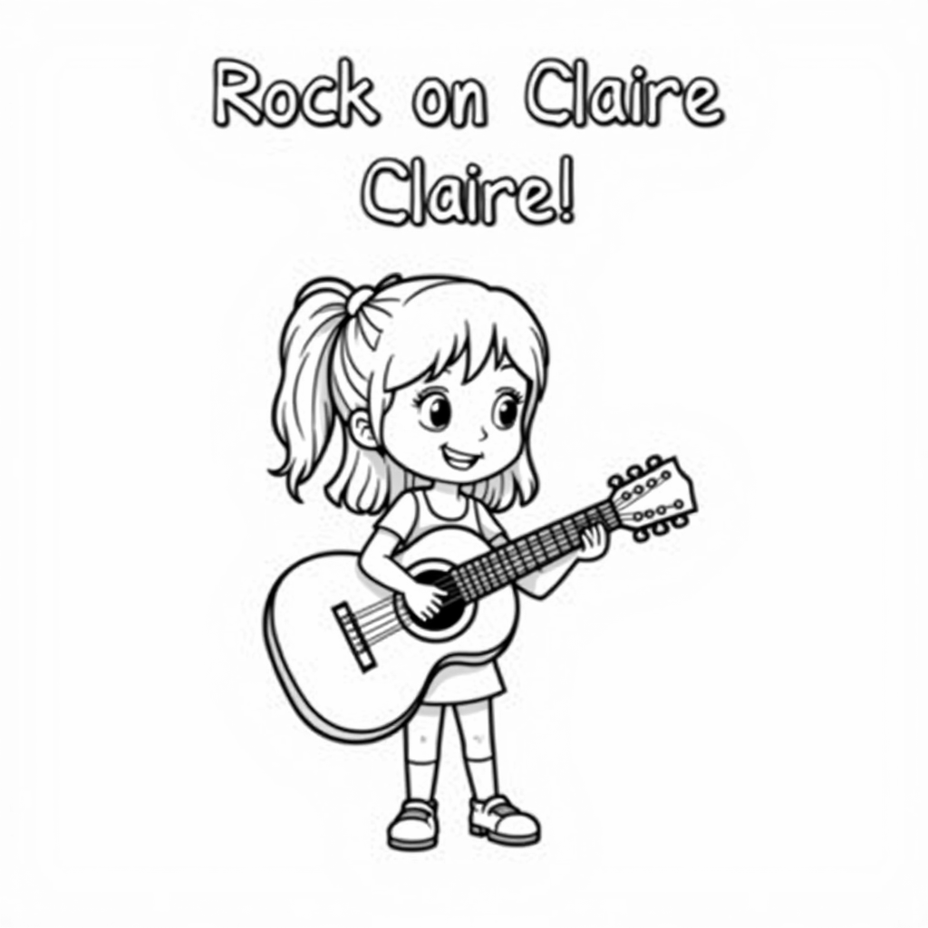 The Words Rock On Claire On The Top Of Page A... Coloring Page