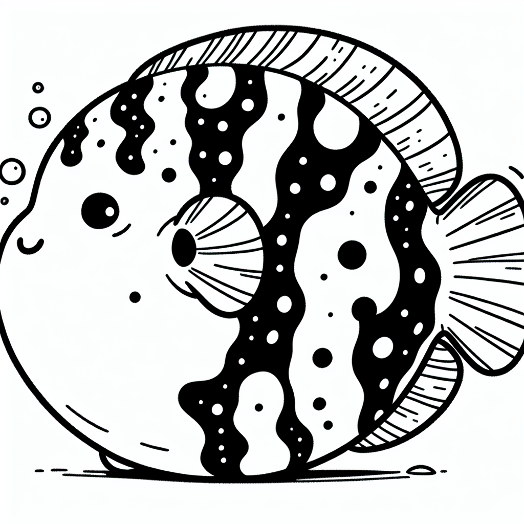 Simple Black Line Outline Art From An Animated... Coloring Page