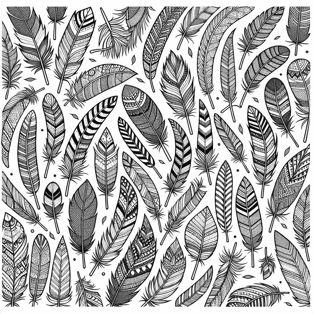 Feathers Coloring Page | Free Printable