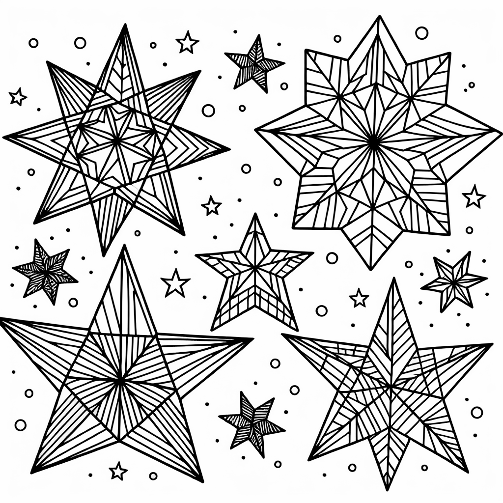 Different Stars Coloring Page