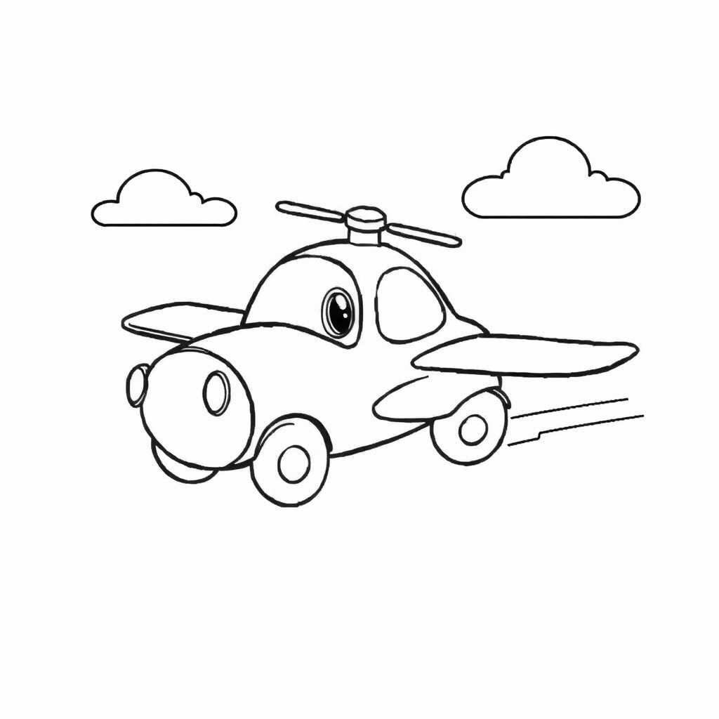 Flying Cars Coloring Page