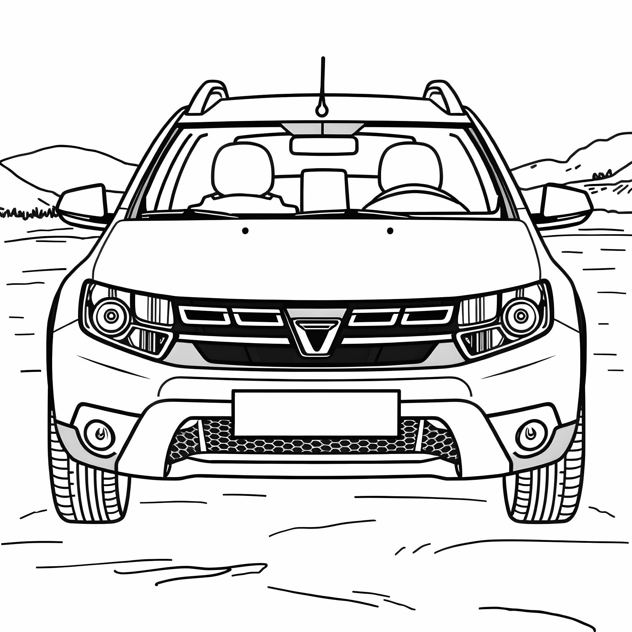 Dacia Sandero Coloring Page | Free Printable