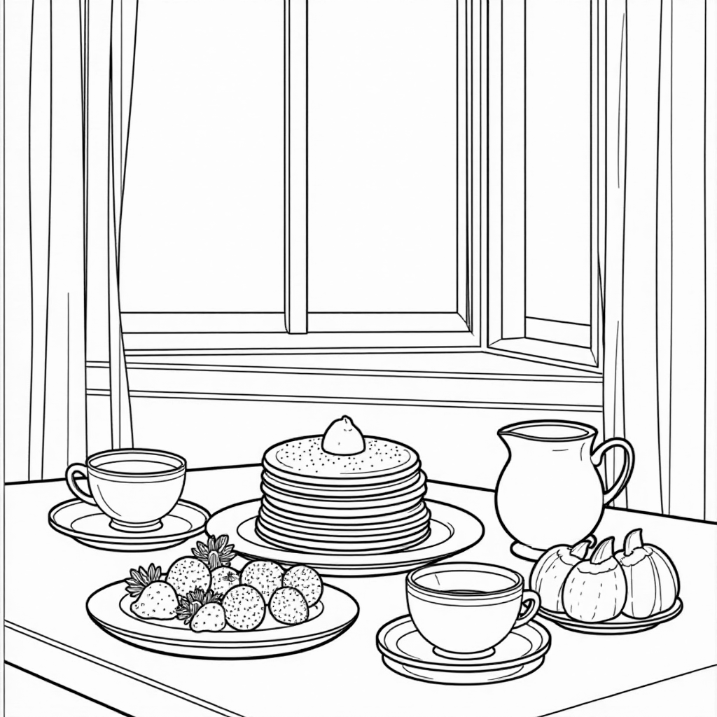 Breakfast Plate Coloring Page