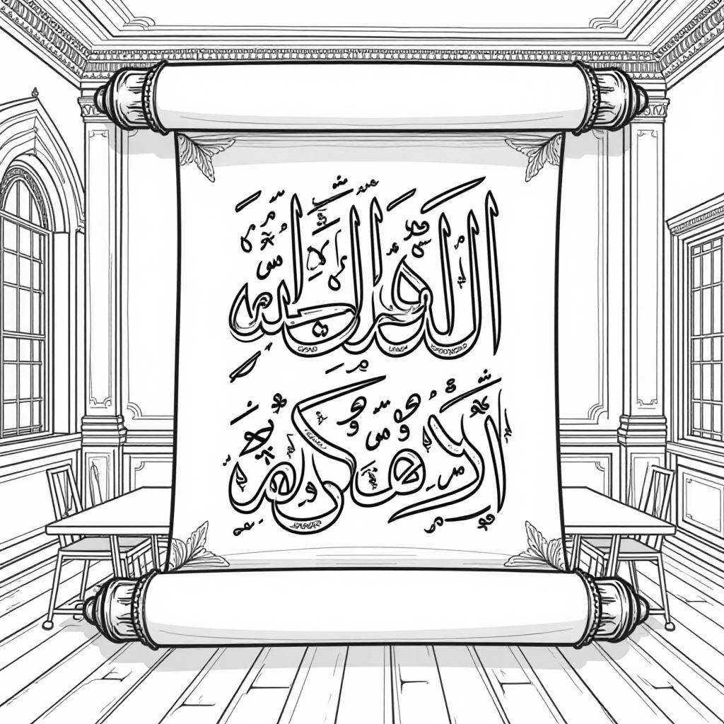 Arabic Calligraphy Coloring Page