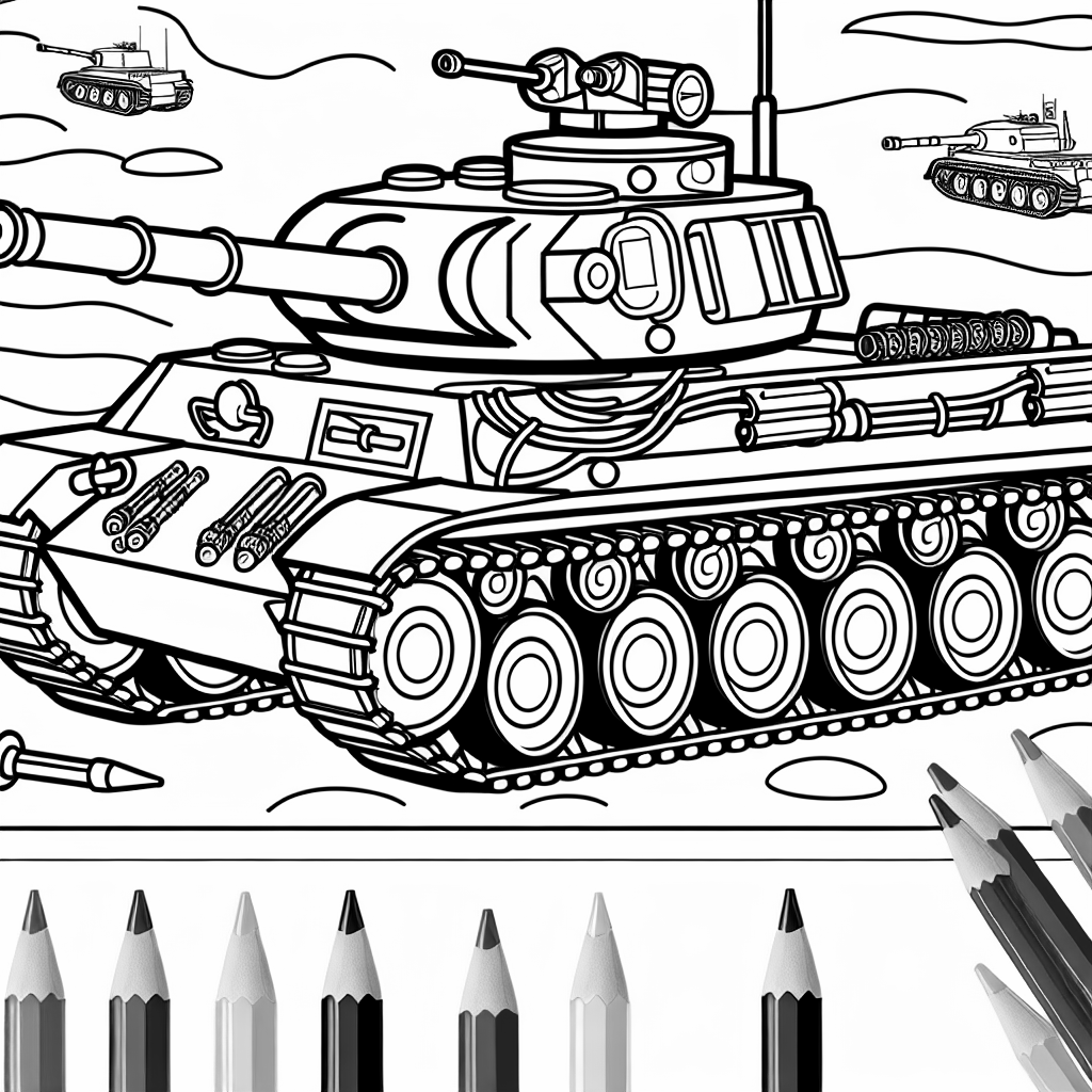 Tank T34 Coloring Page