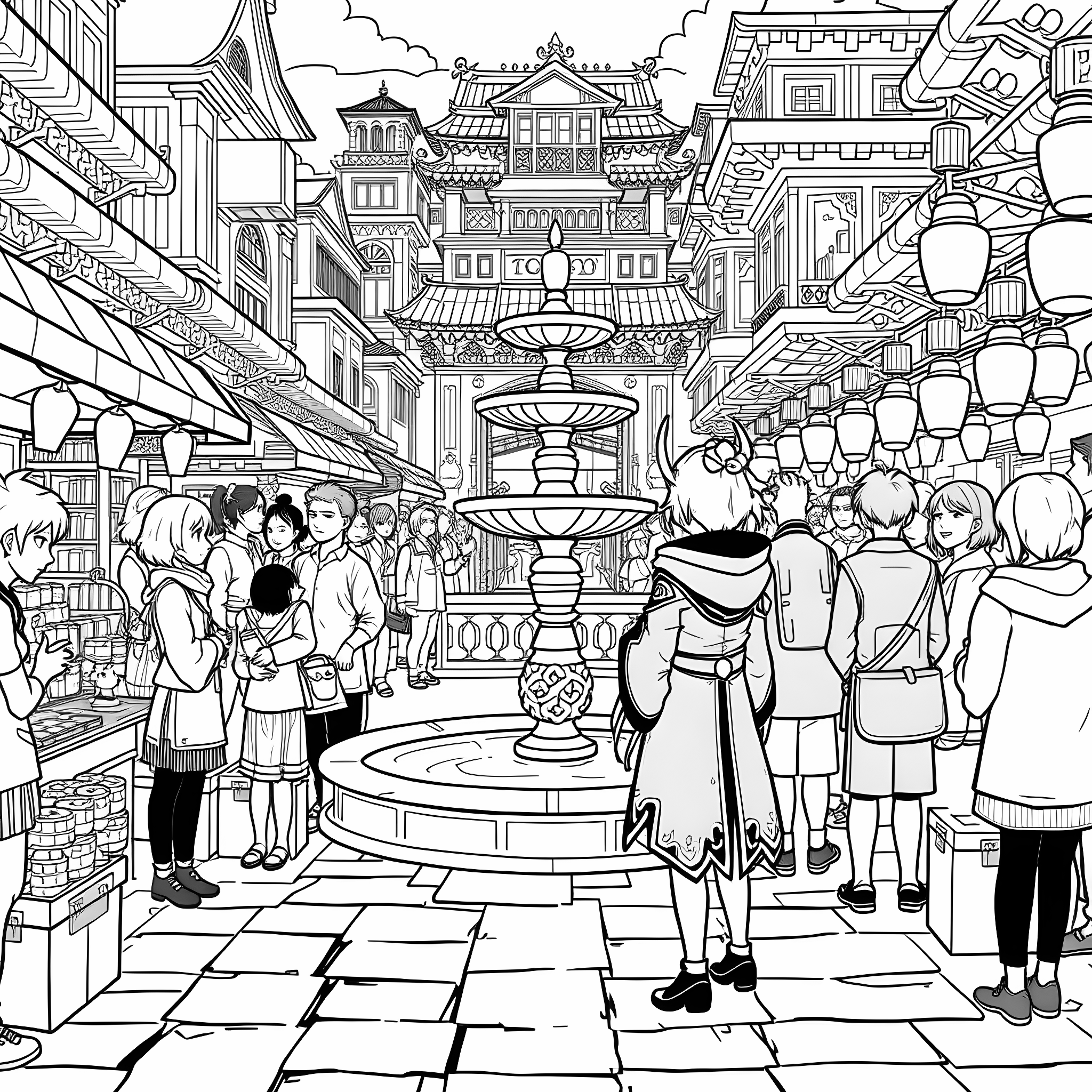 Furina From Genshin Impact Coloring Page
