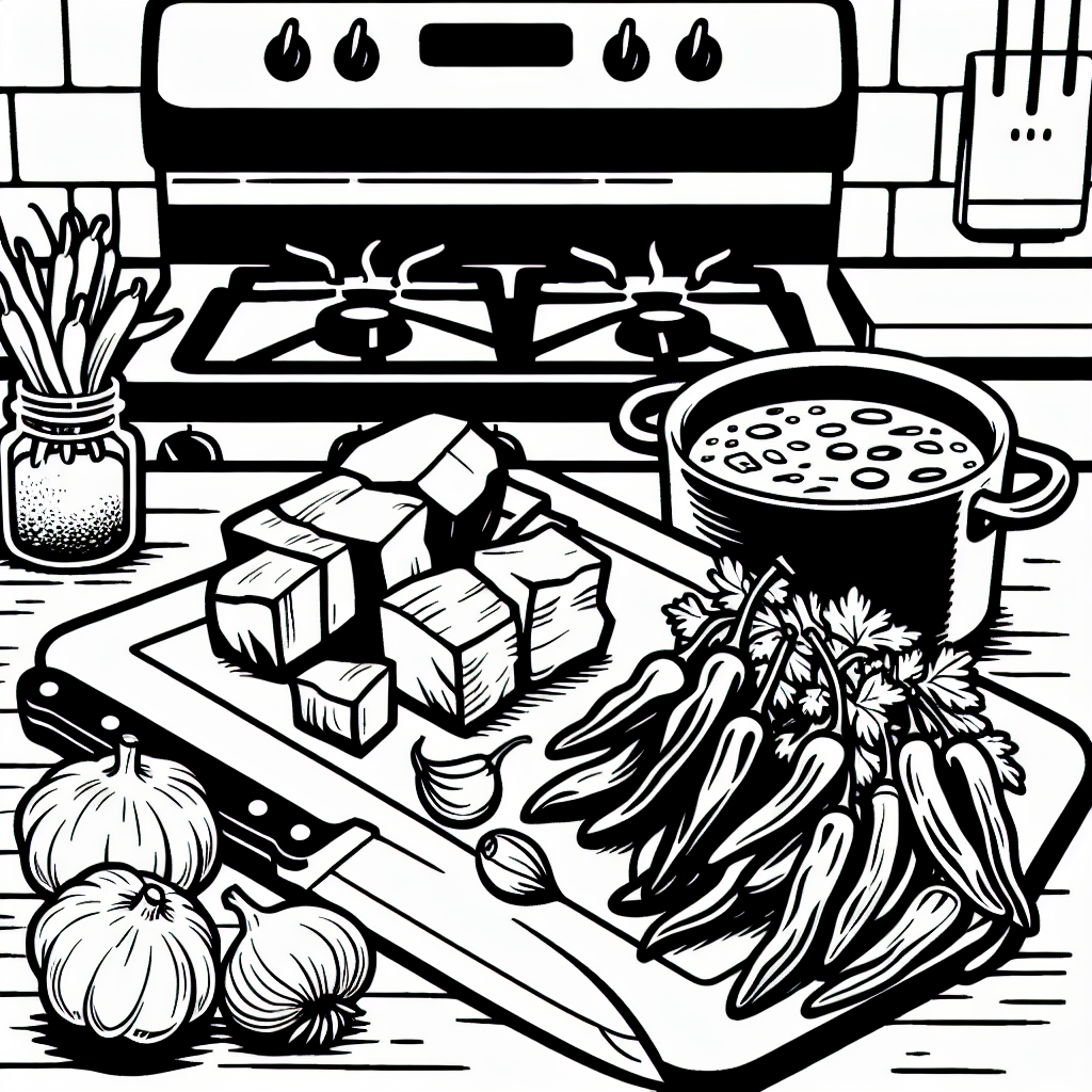 Coloring Page Featuring A Kitchen Counter With The... Coloring Page
