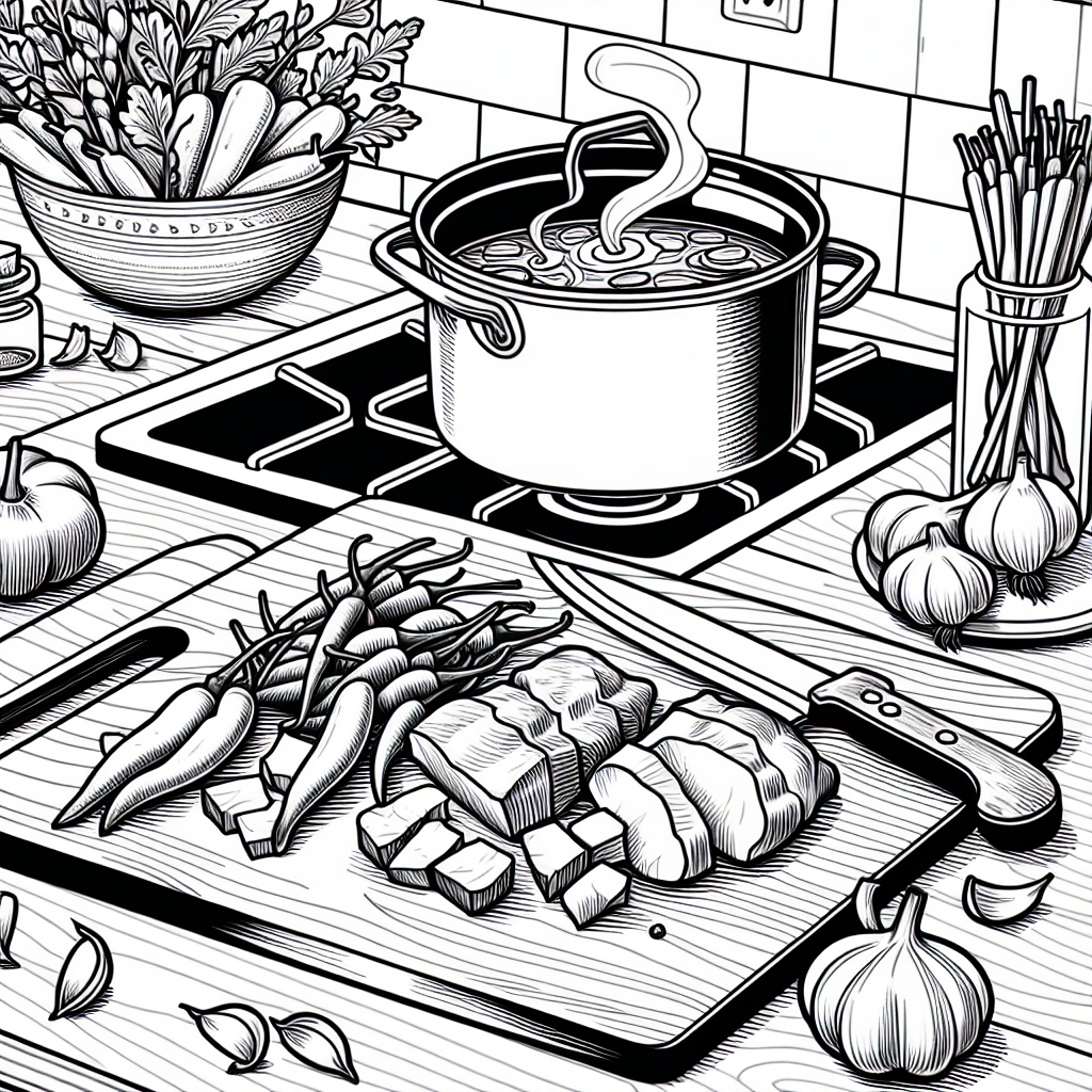 Coloring Page Featuring A Kitchen Counter With The... Coloring Page ...