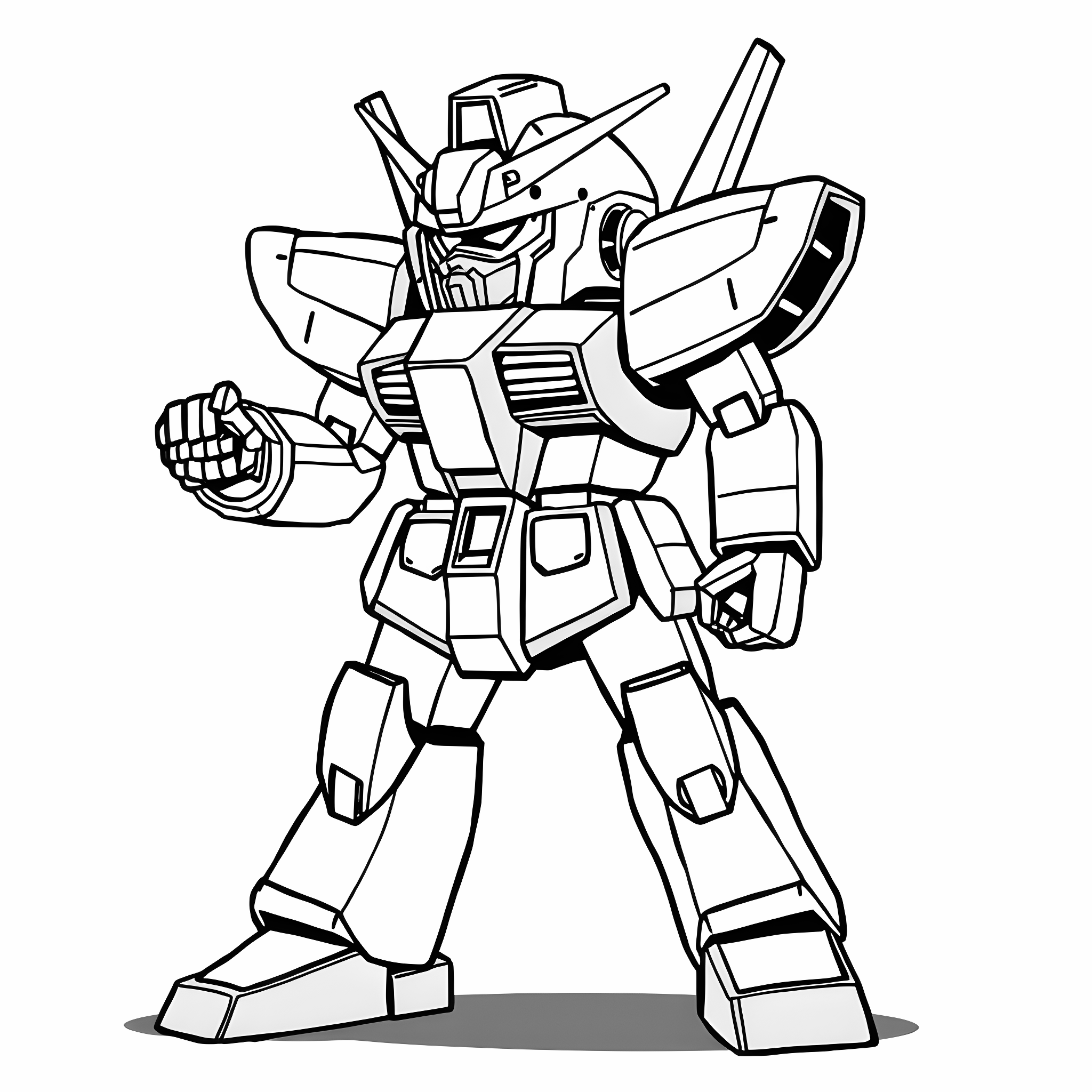 Draw A Gundam Robot Coloring Page
