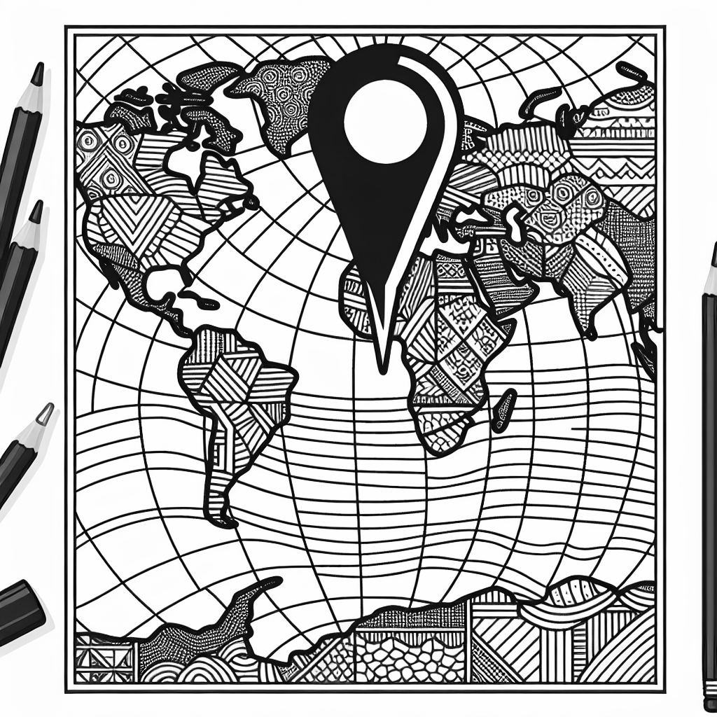 Pin In A Map Coloring Page