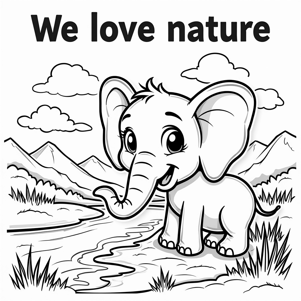 The Words We Love Nature On The Top Of Page A... Coloring Page