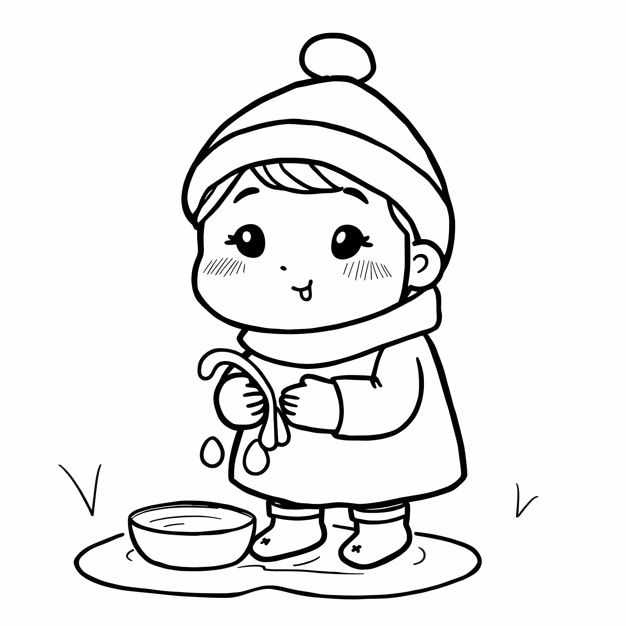 A Mom Washes Chilly Coloring Page