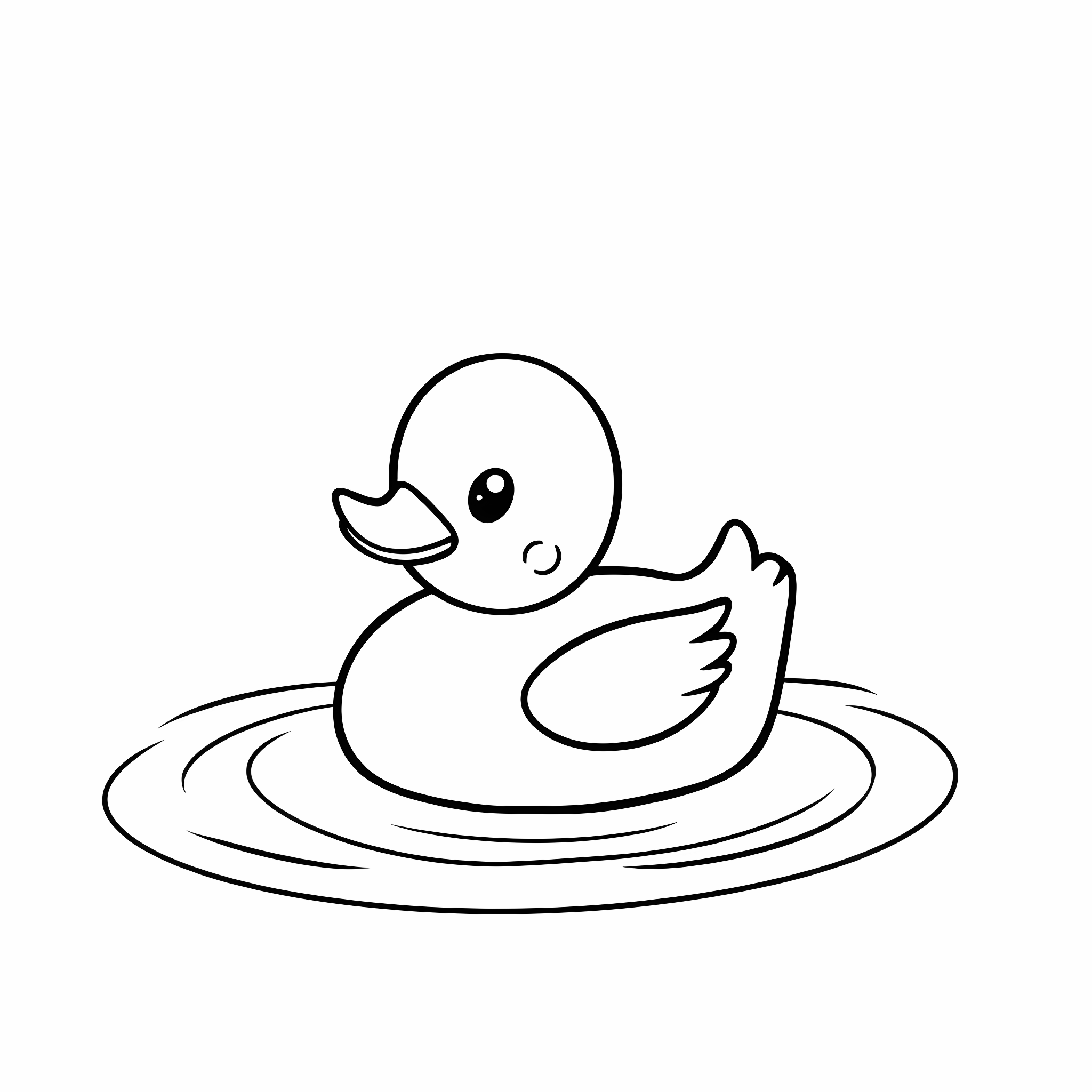 Swimming Duck Coloring Page