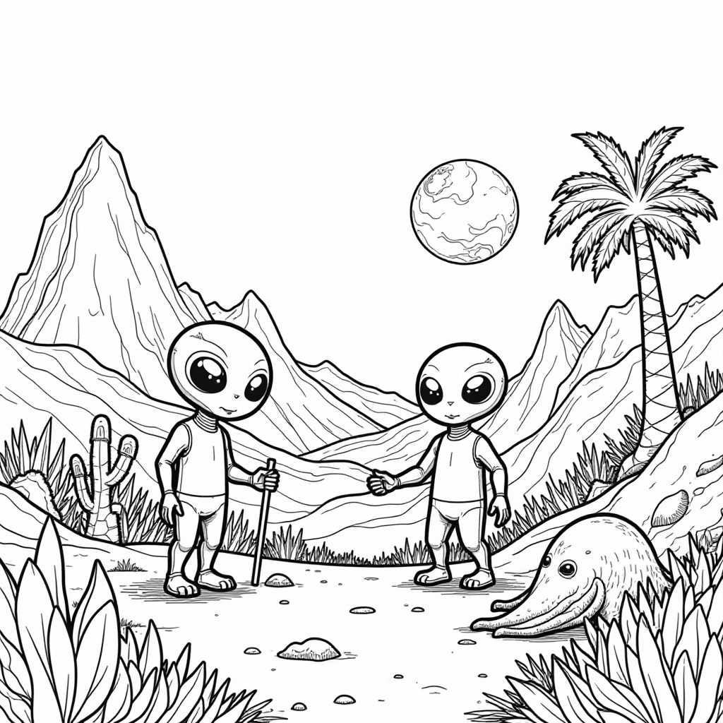 Anomaly Cartoon Space Coloring Page