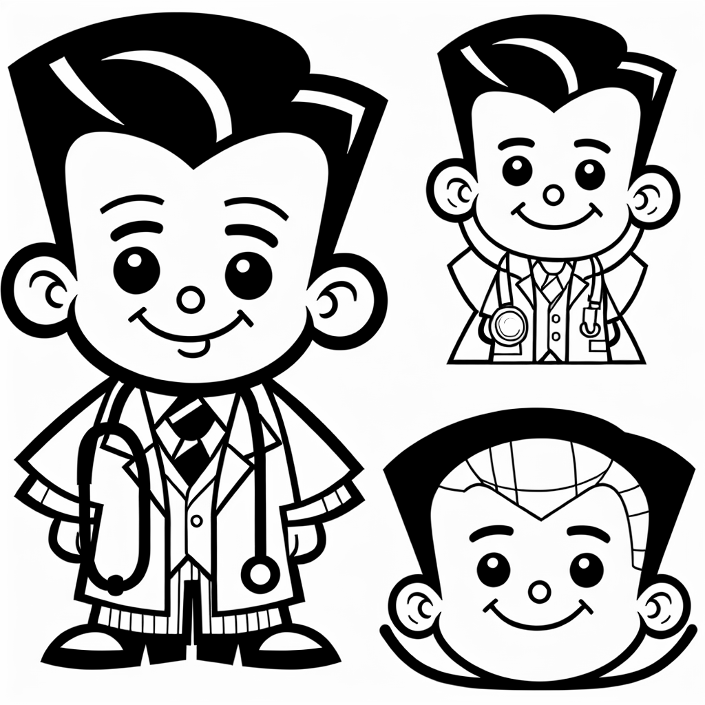 Cartoon Frankenstein Doctor Coloring Page