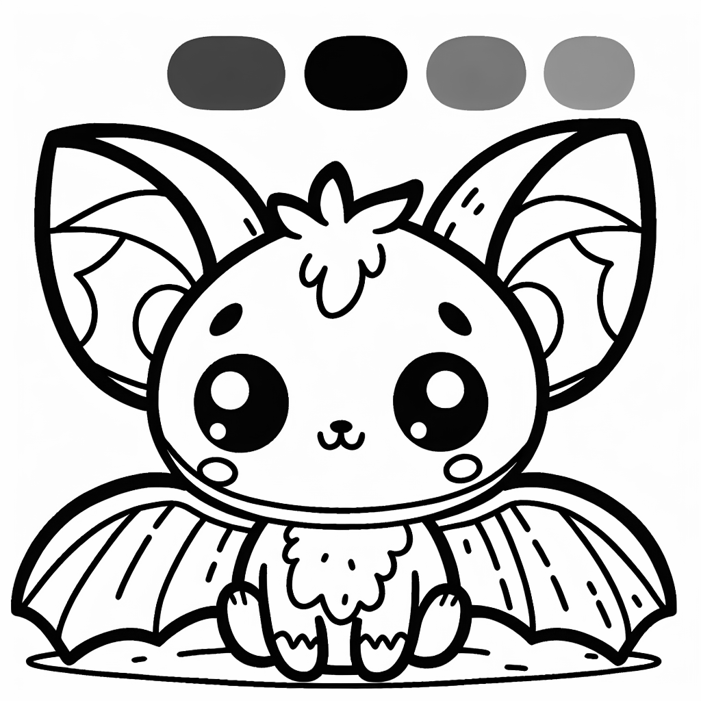 Cute Cartoon Bat Coloring Page