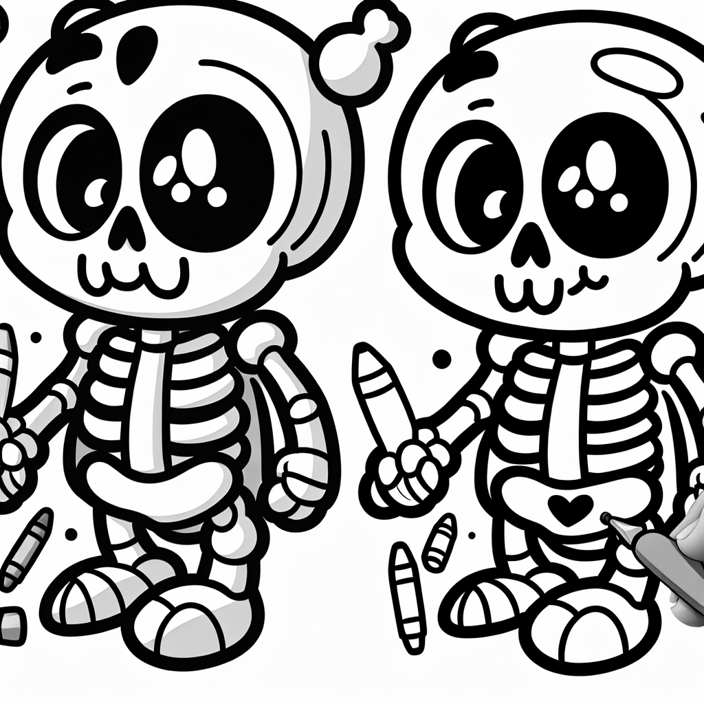 Cartoon Skeleton Coloring Page