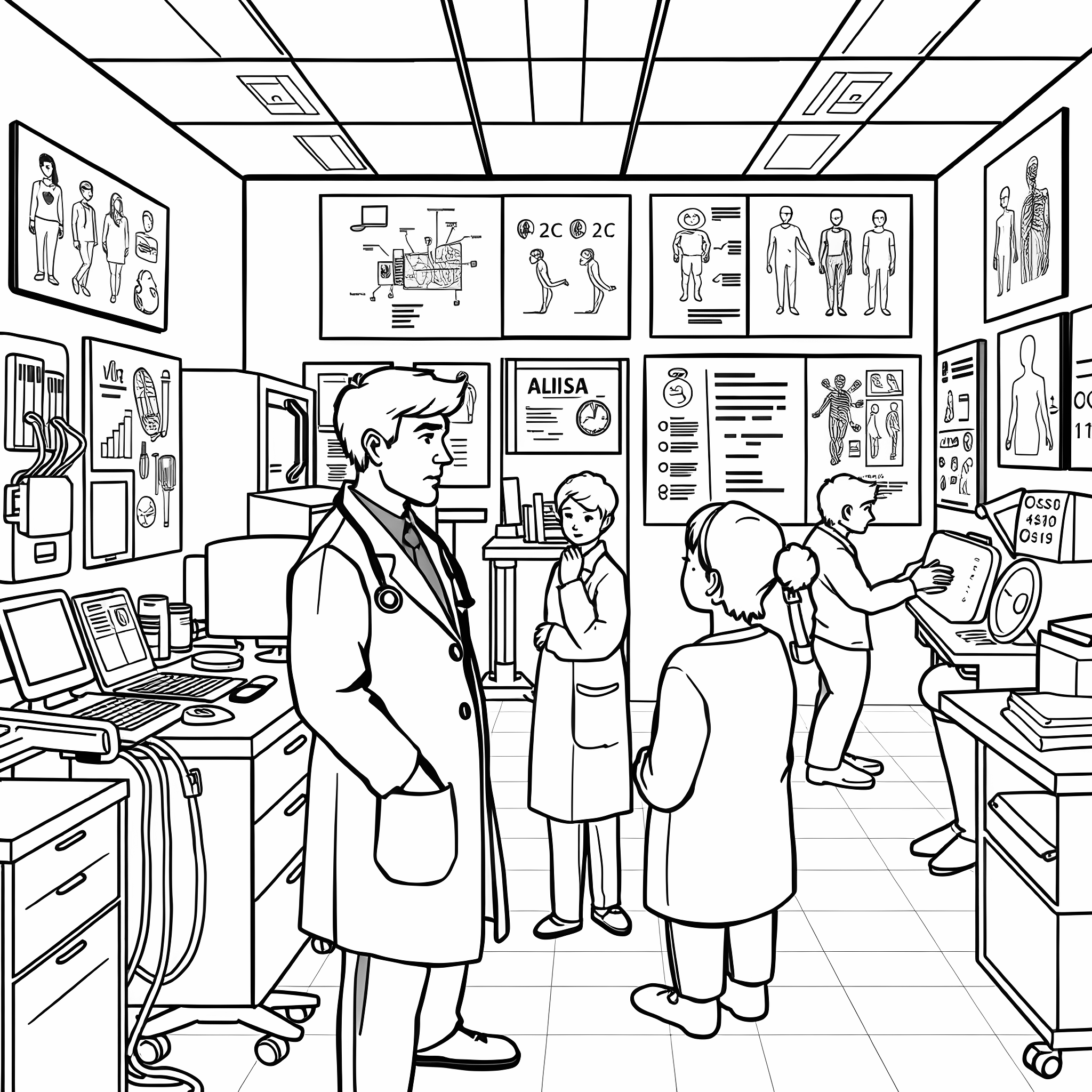 A Beautiful Authoritative Doctor Coloring Page