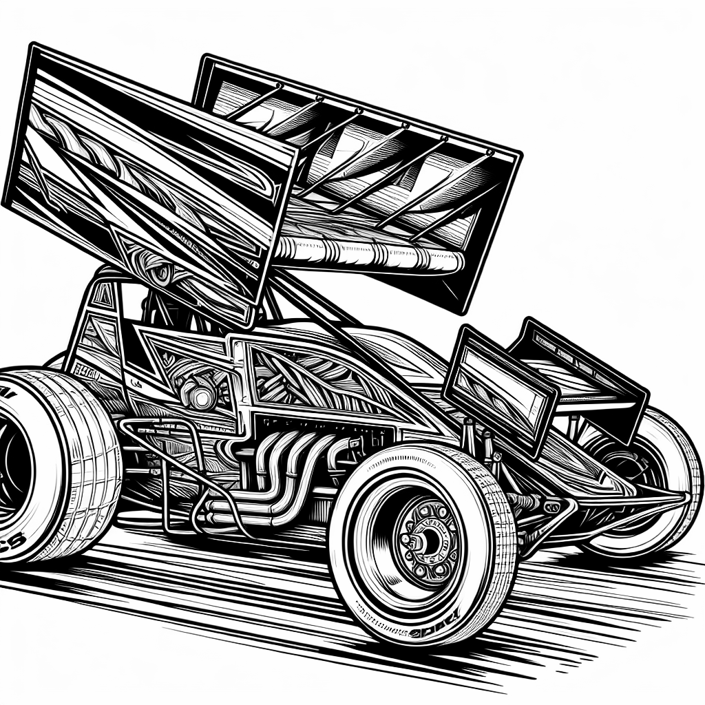 Sprintcar Coloring Page