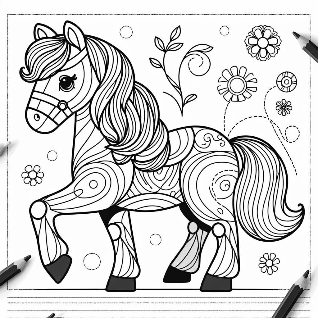 Cute Horse Coloring Page