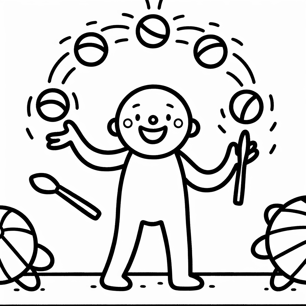 Juggling Coloring Page