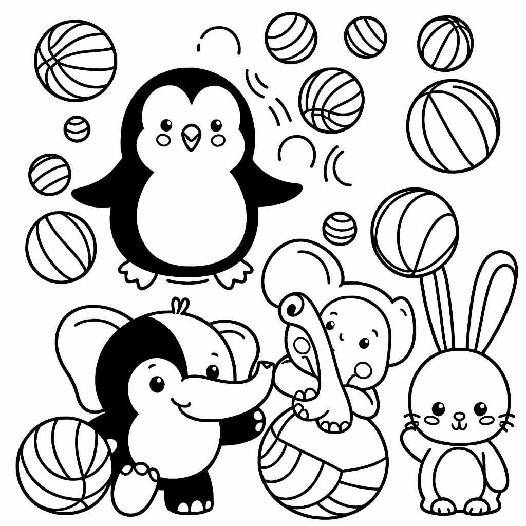 Cute Juggling Coloring Page
