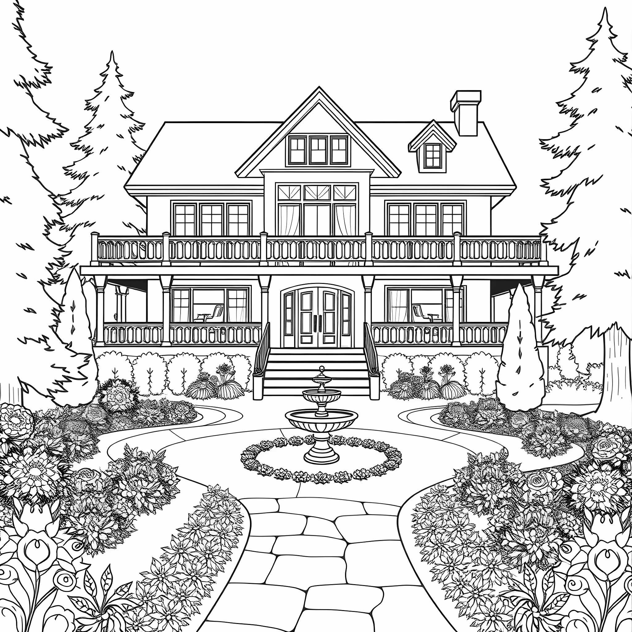 Big House Coloring Page
